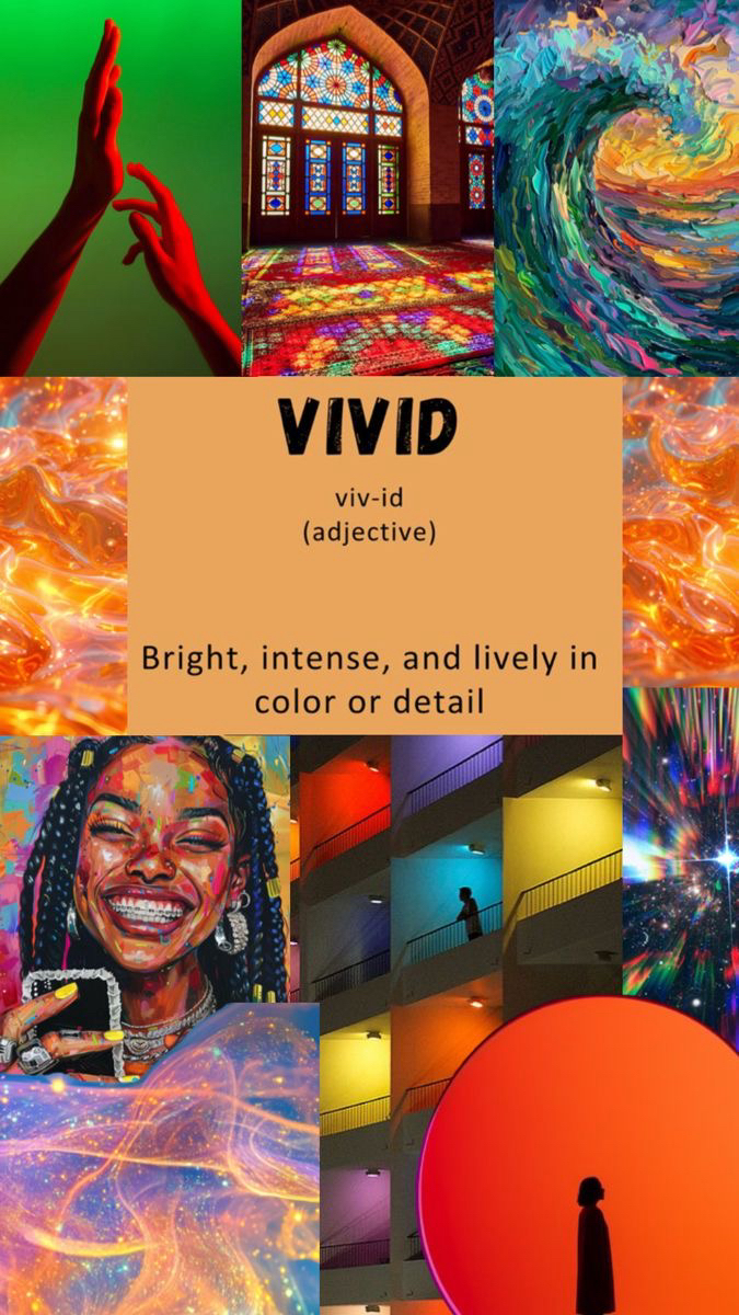 italki - 🖋️Word of the day🖋️ -Vivid- (Adjective) Meaning: Producing ...