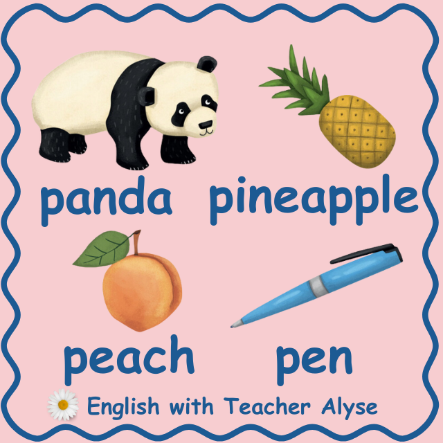 italki - Letter P Listen and repeat. panda, pineapple, peach, pen ...