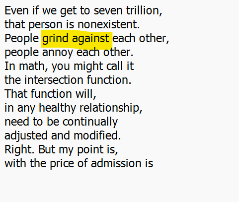 italki - What does 𝐠𝐫𝐢𝐧𝐝 𝐚𝐠𝐚𝐢𝐧𝐬𝐭 𝐞𝐚𝐜𝐡 𝐨𝐭𝐡𝐞𝐫 mean?[Image]