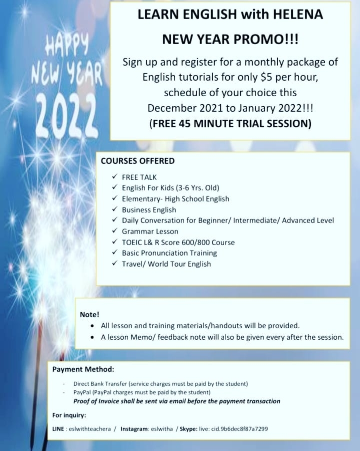 italki - Hello fellas! Welcome to Helena's English Corner! Avail and ...